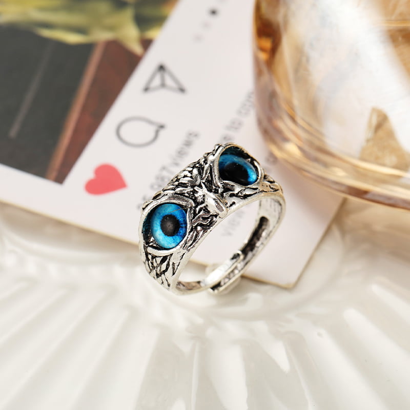 Blue Owl Eye Adjustable Ring For Men – Pebbles Nepal