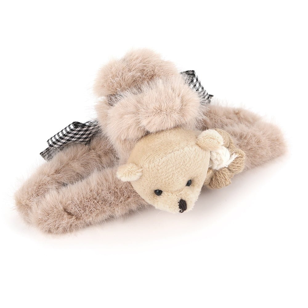 orean Cute Bear Plush Hairclip Claw Hairpin Cross Hair Accessorie ...