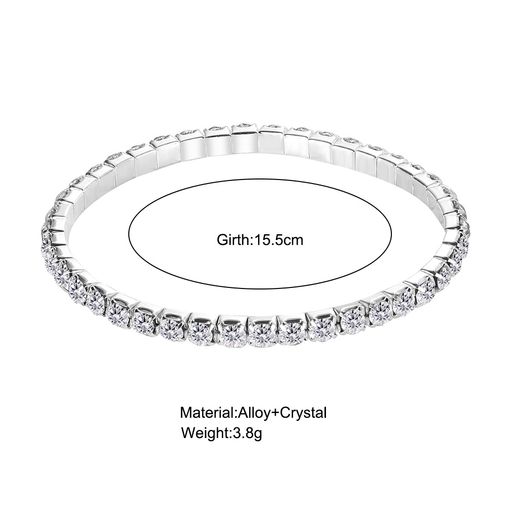 Full Diamond Single Row Bracelet Rhinestone Elastic Handwear for Women ...